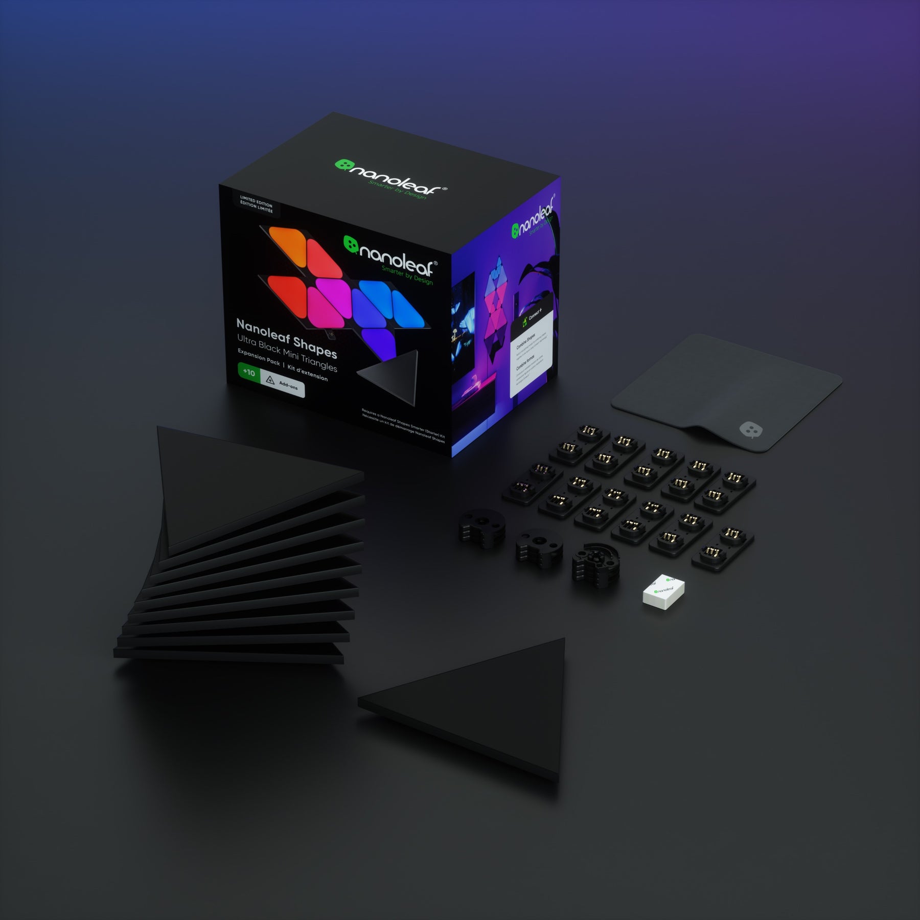 Nanoleaf Ultra Black Mini Triangles Expansion | Limited Edition RGB ...