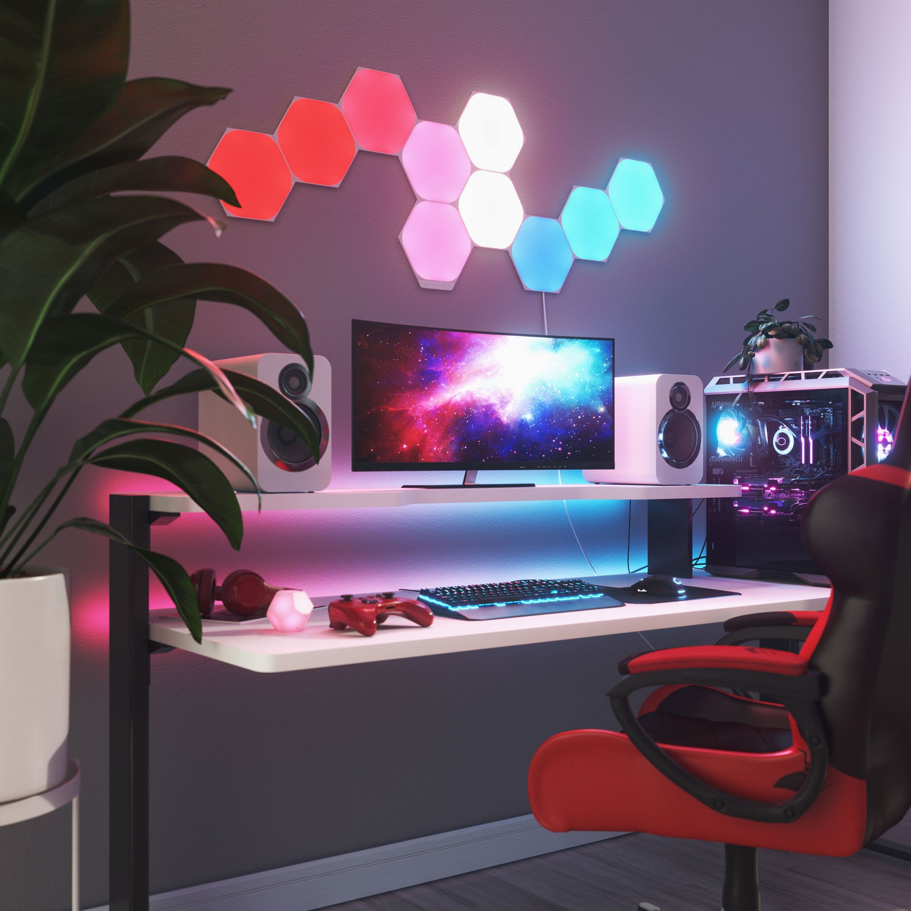 Nanoleaf Shapes Hexagons | Smart LED Light Panel Kit (10 Panels ...